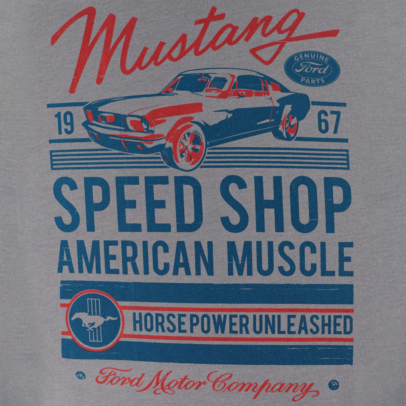 Ford Mustang Men's Vintage Speed Shop T-Shirt - Official Ford Merchandise