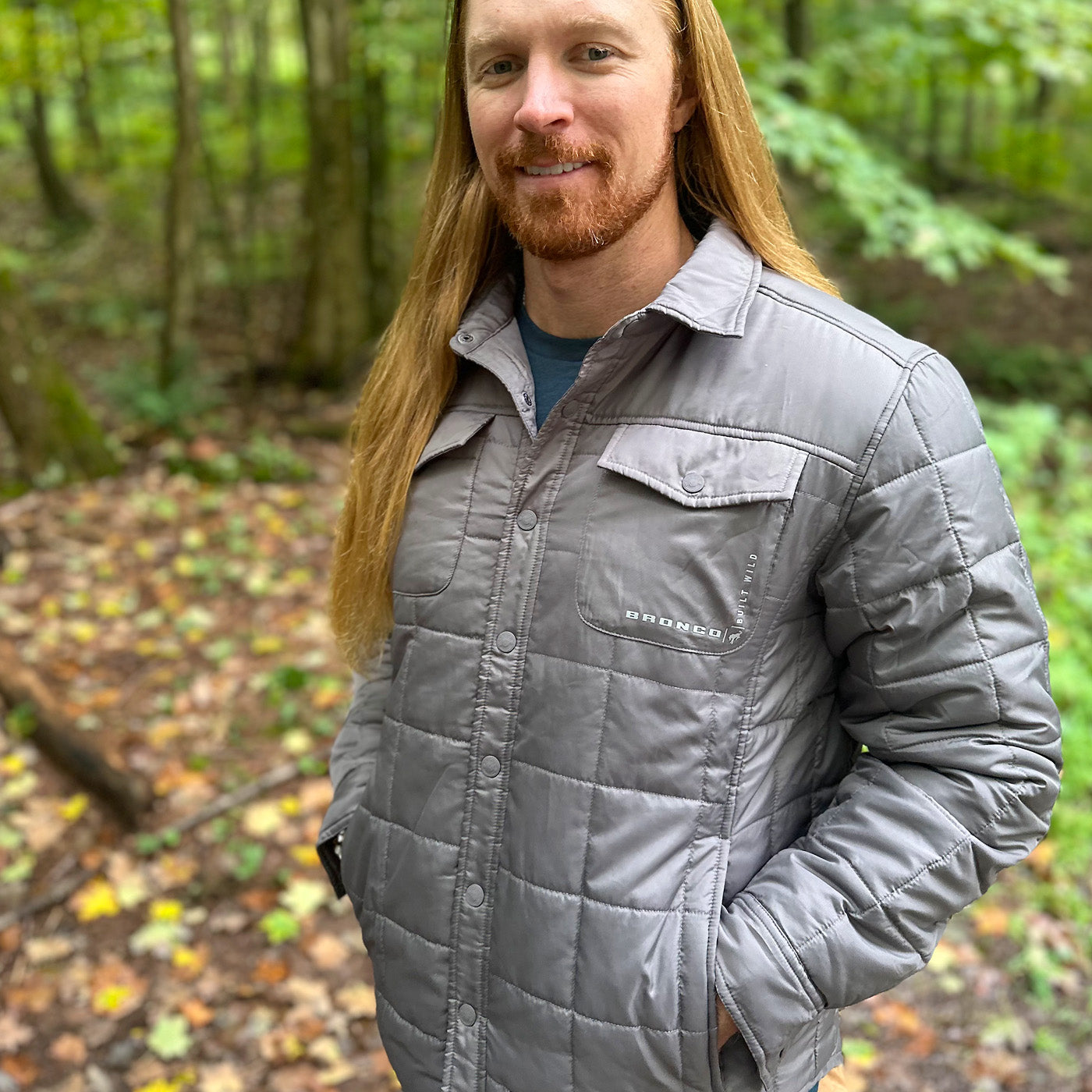 Ford Bronco Men's Box Quilted Shirt Jacket - Official Ford Merchandise