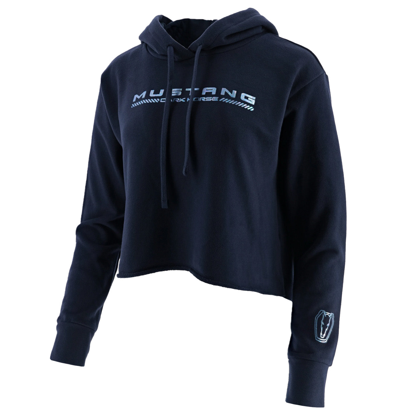 Ford Mustang Women's Dark Horse Sueded Pullover Crop Hoodie- Official ...